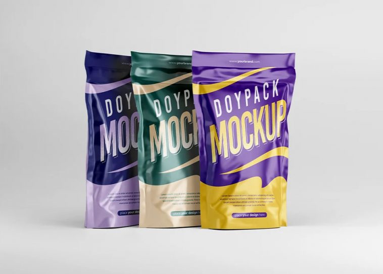 Free Doypack Mockup for Branding Presentations - PacageMockup