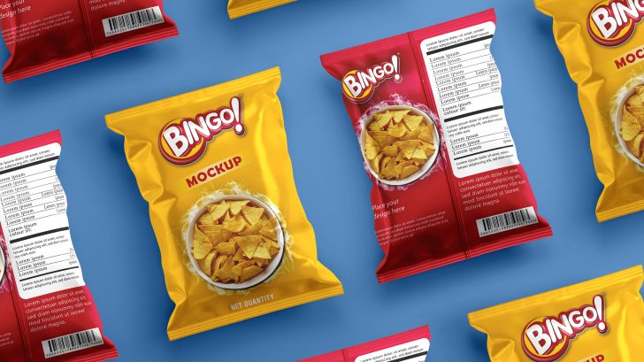 Free Chips Bag Mock-up / Snack Packet Mockup - Free Package Mockups