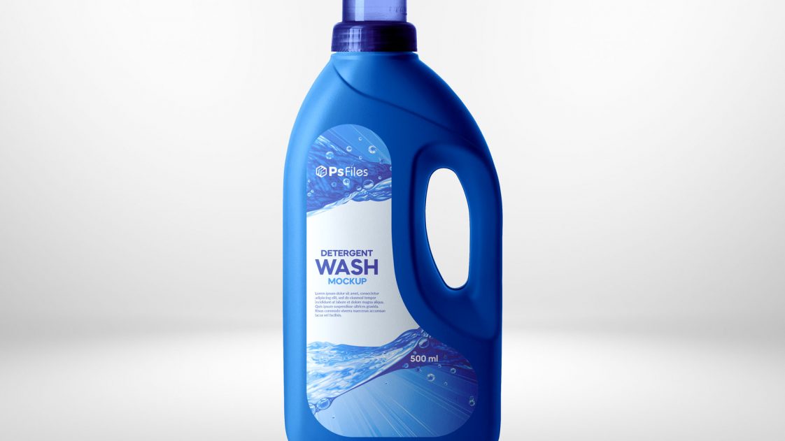 Free Bleach / Fabric Softener White Plastic Bottle Mockup - Package Mockups