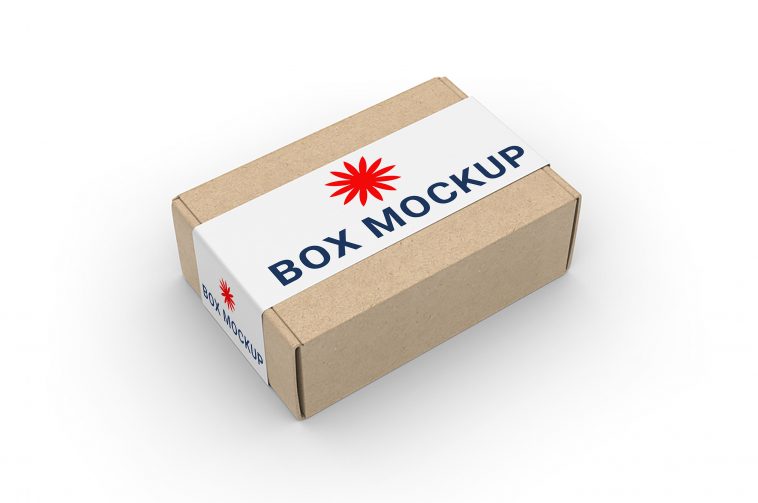 Free Kraft Cardboard Paper Pinch Lock Packaging Box Mockup - PacageMockup