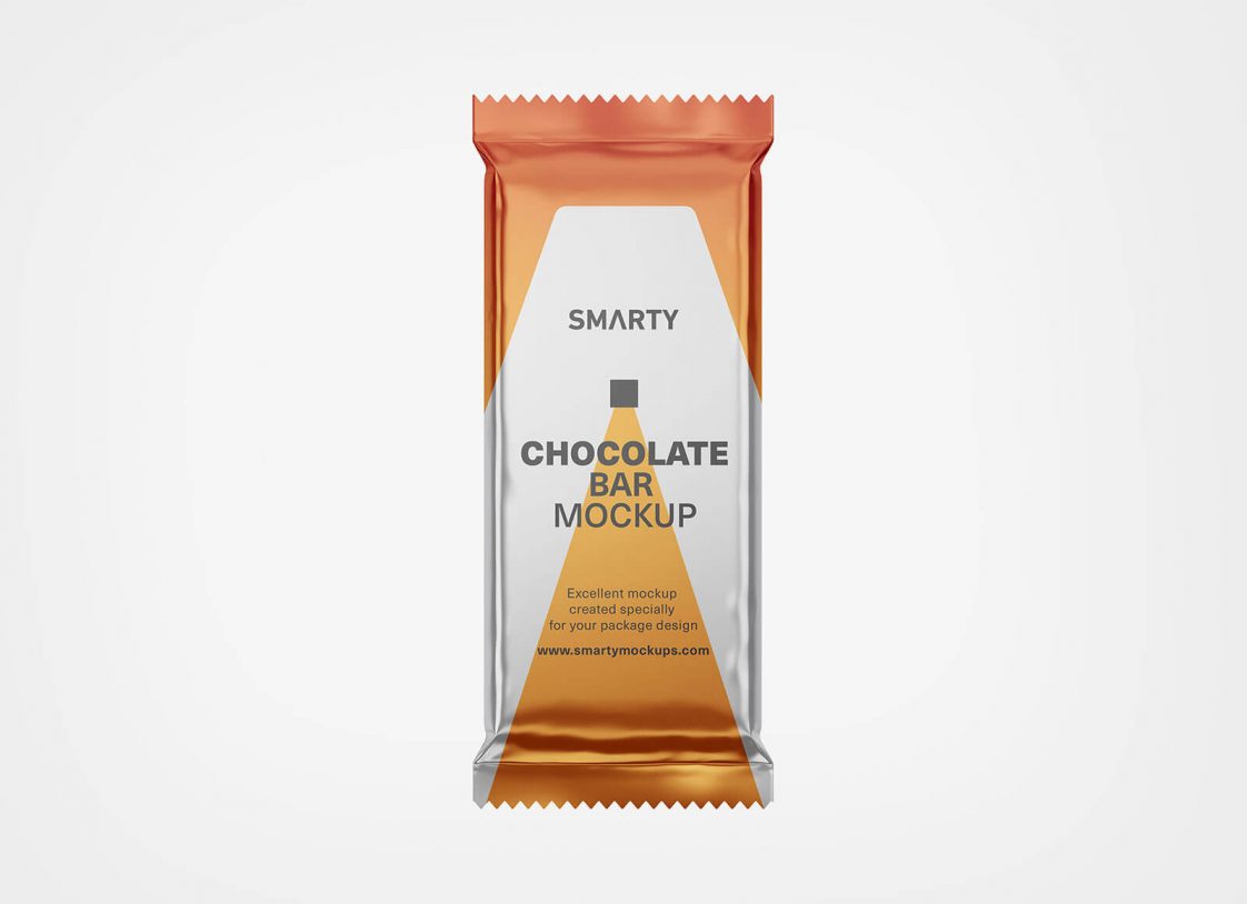 Free Metallic Chocolate Bar Mockup - PacageMockup