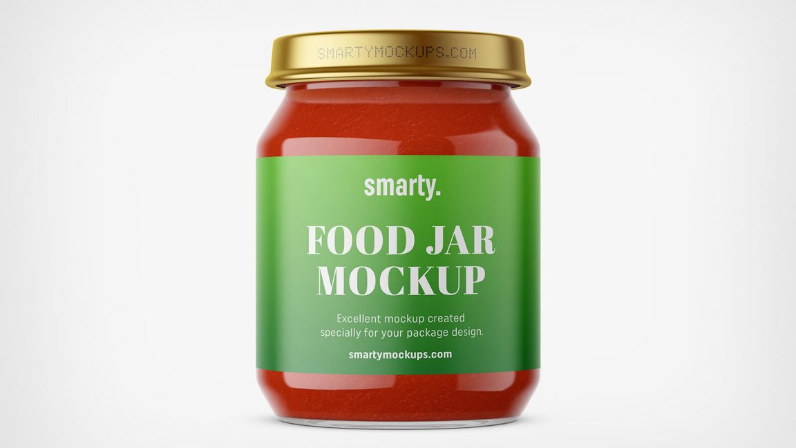 Tomato Paste Glass Jar Mockup - Free Package Mockups