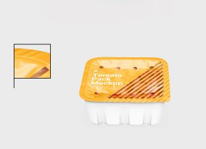 Top Sealed Grape Tomato Box Mockup set - PacageMockup