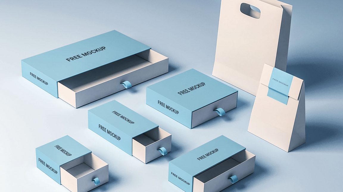 Free Rectangle Slide Box Mockup - Free Package Mockups