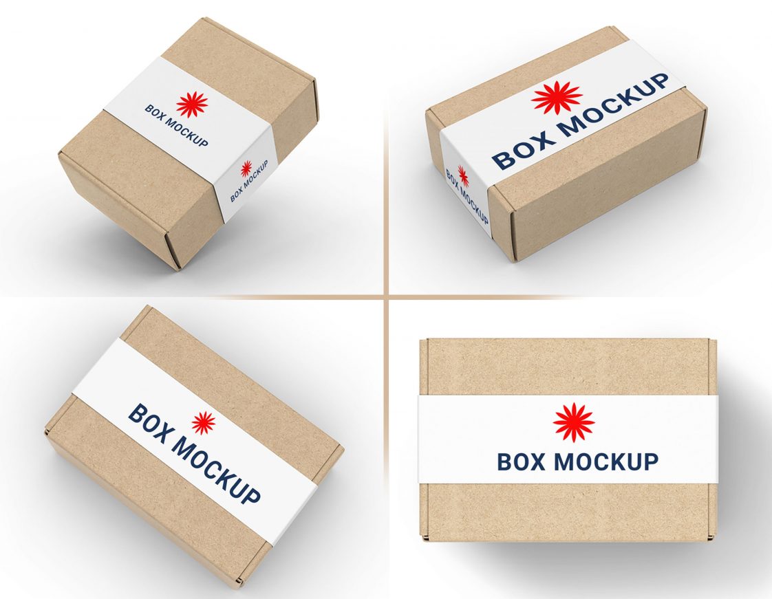 Free Kraft Cardboard Paper Pinch Lock Packaging Box Mockup - Free ...