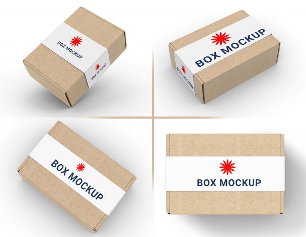 Free Kraft Cardboard Paper Pinch Lock Packaging Box Mockup - Free ...