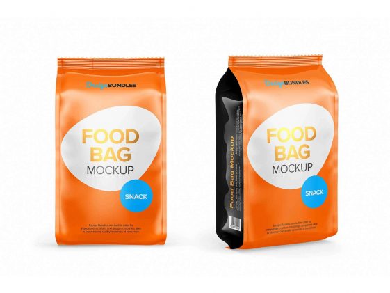 Free Food Bag Packaging Mockups Scene - Package Mockup