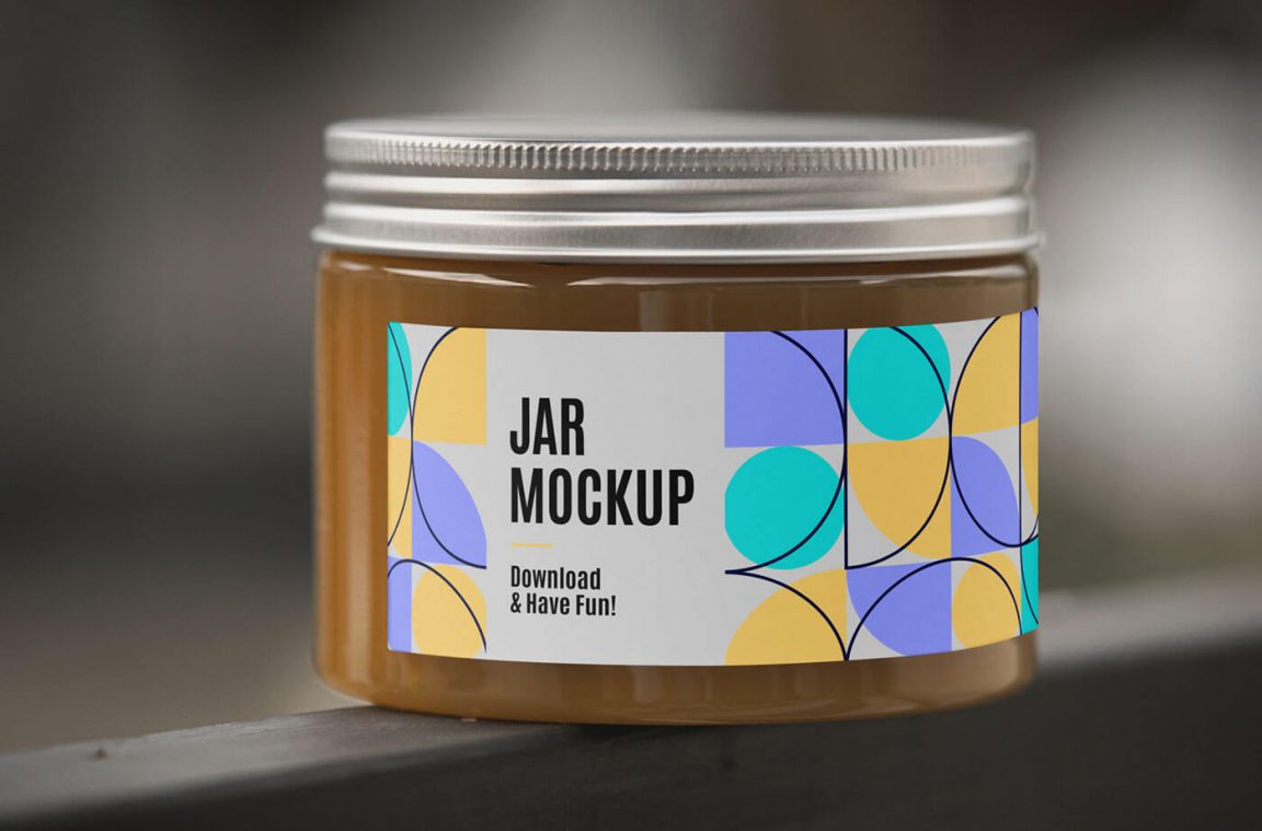 Free Glass Jar Packaging Label Mockup - Free Packaging Mockup PSD