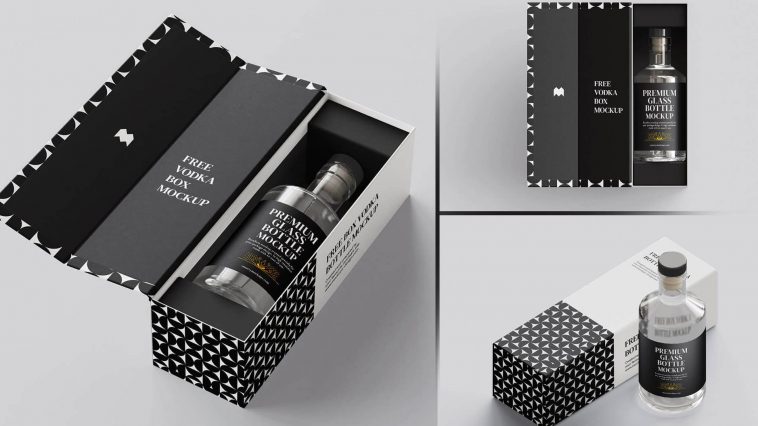 Free Wooden Wine Box Mockup set - Package Mockups