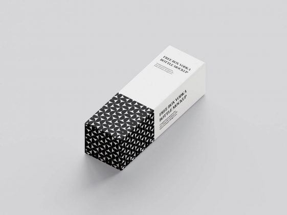 Free Vodka Bottle Branding and Packaging Box Mockup 5 set - Package Mockups