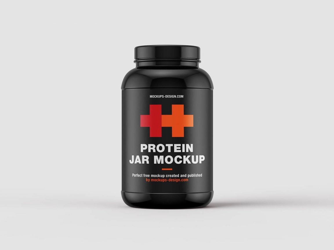 Free Protein Supplement Jars Mockup PSD Set (8 Files) - PacageMockup