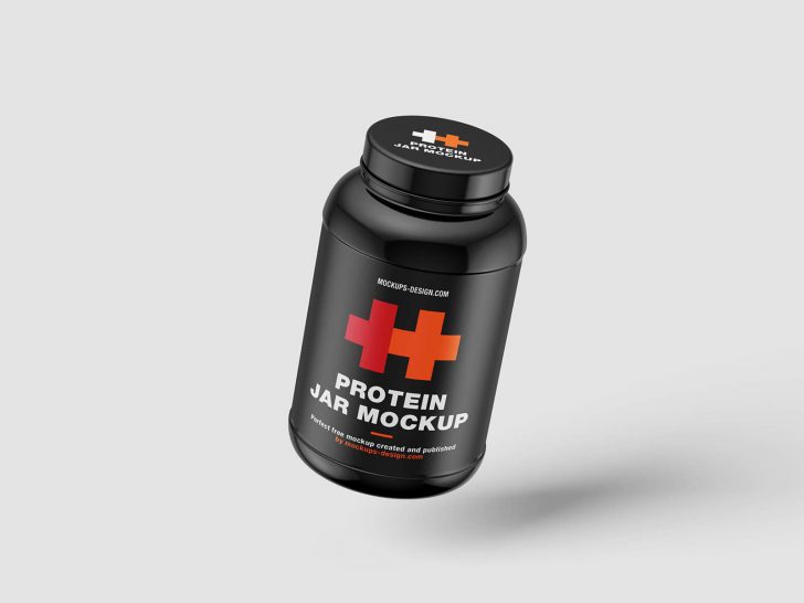Free Protein Supplement Jars Mockup PSD Set (8 Files) - PacageMockup
