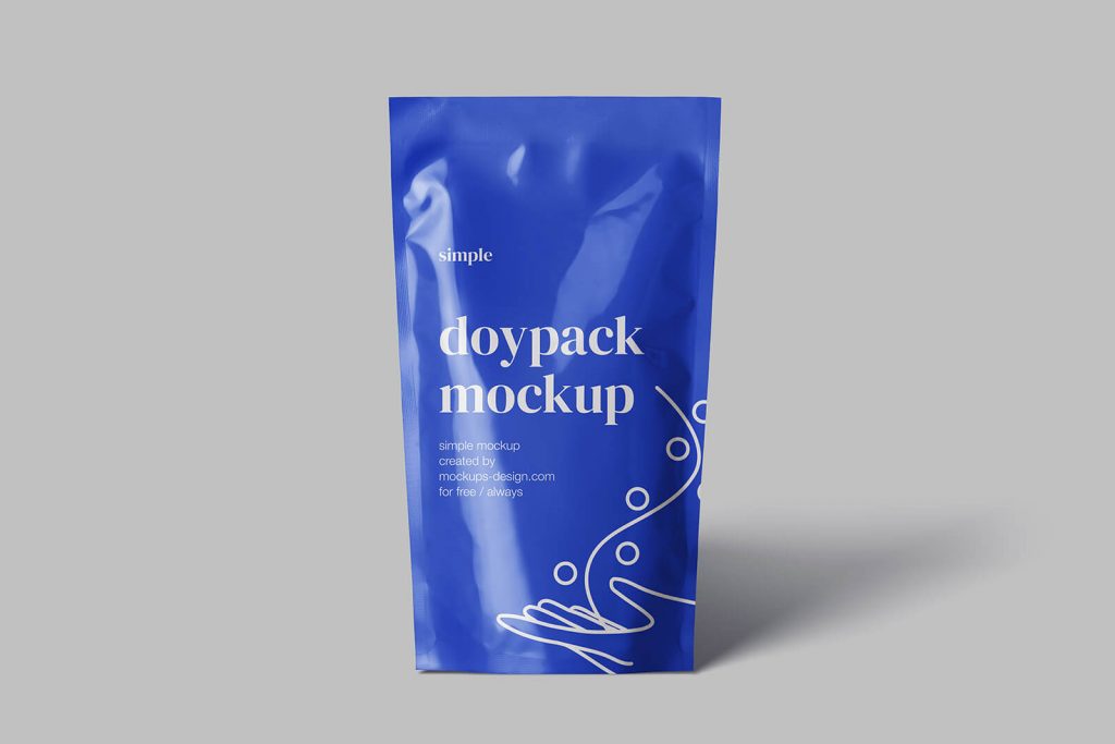 Free Simple Stand-Up Doypack Pouch Mockup - Free Package Mockup