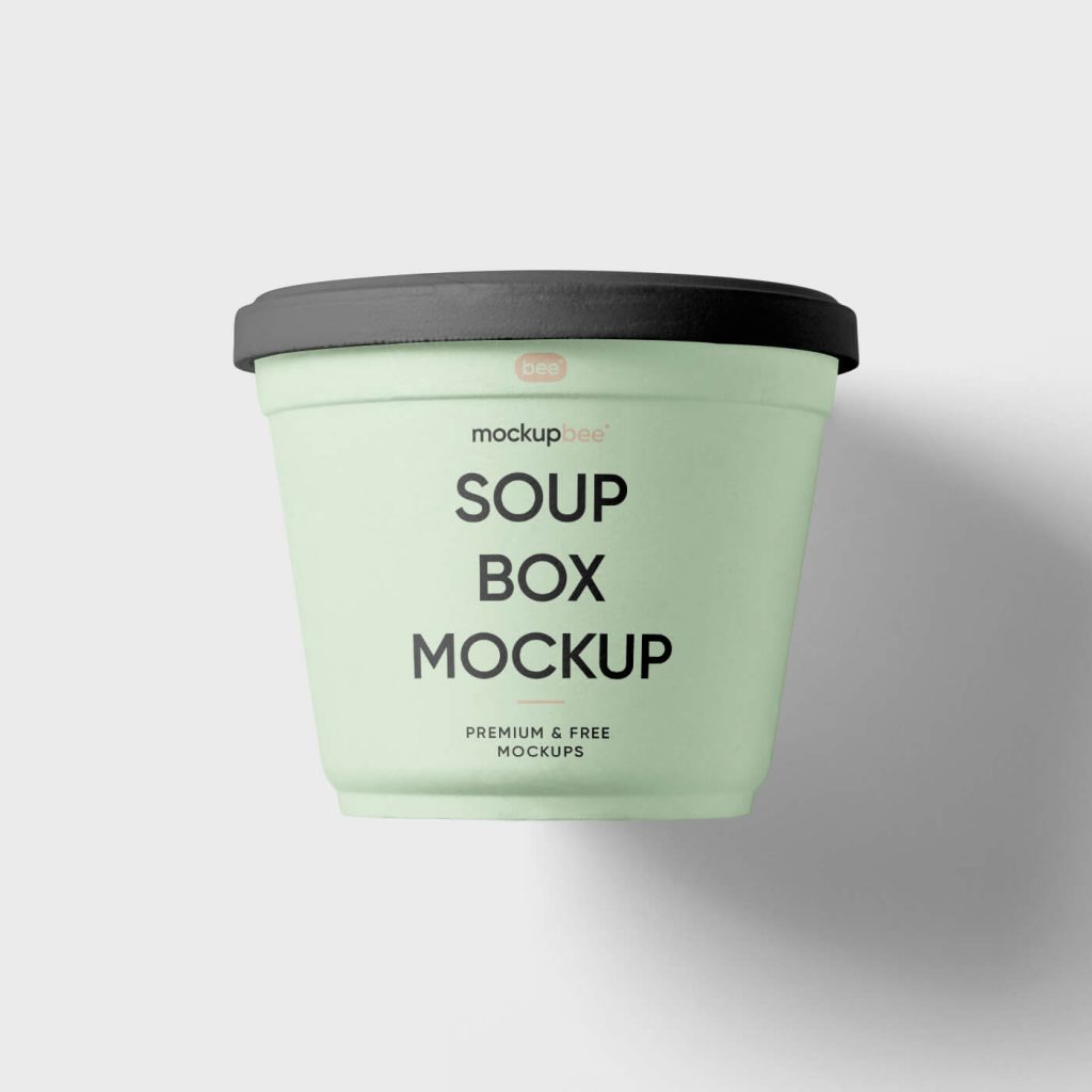 Free Soup and Noodles Packaging Plastic Container Mockup