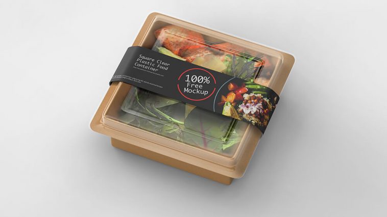 Clear Plastic Food Packaging Box Mockup free - Free Package Mockups