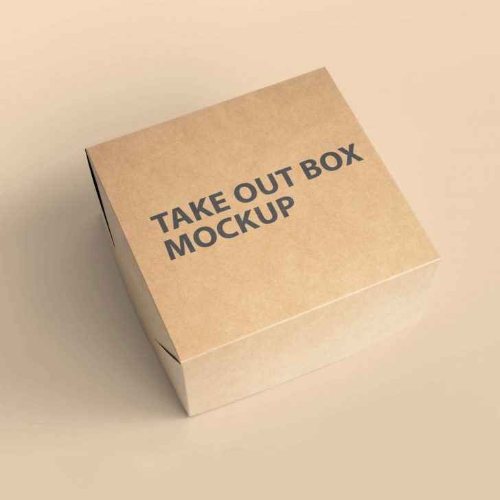 Free Kraft Paper Take Out Packaging Box Mockup - Free Packaging Mockup
