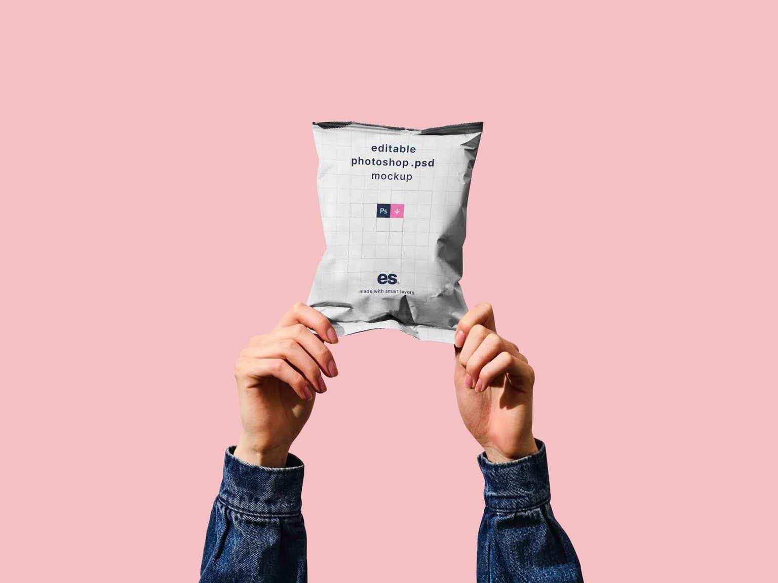 Chips Packet Held in Hands Mockup - Free Package Mockup