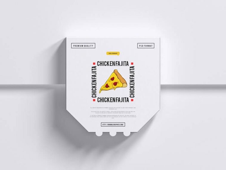 Top View of Packaging Pizza Box Mockup free - Package Mockup