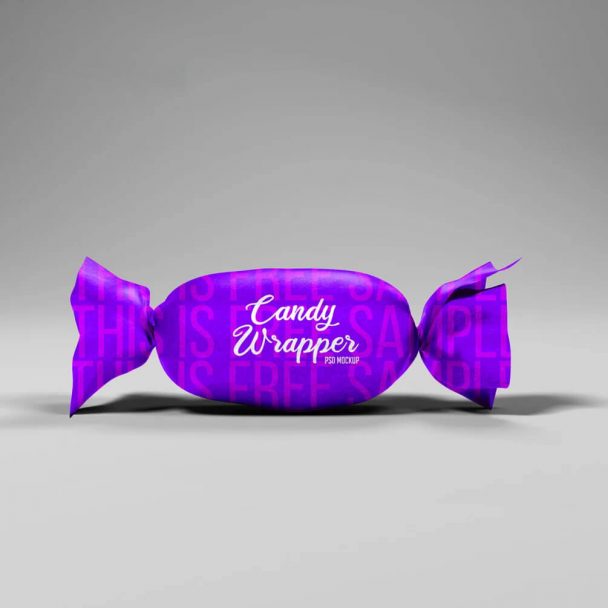 Chocolate Toffee Candy Wrapper Mockup - Free Version - Package Mockup