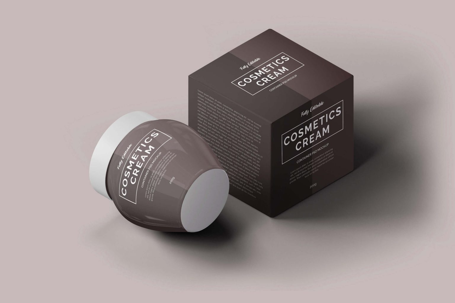 Cosmetics Cream Container Mockup and Box Mockup for Packaging - Package ...
