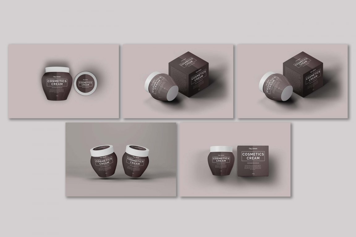 Cosmetics Cream Container Mockup and Box Mockup for Packaging - Package ...