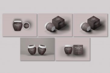 Cosmetics Cream Container Mockup and Box Mockup for Packaging - Package ...
