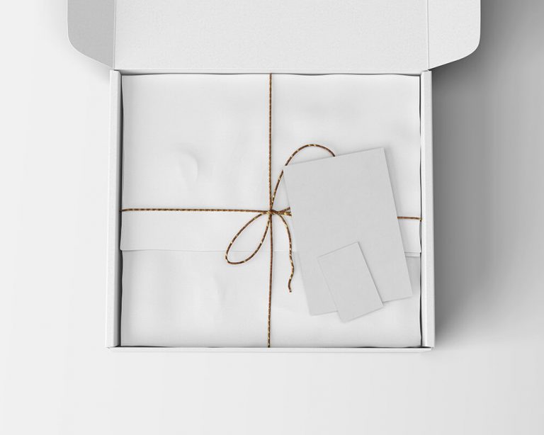 Free Gift Box with Greeting Card Mockup Packaging - PacageMockup