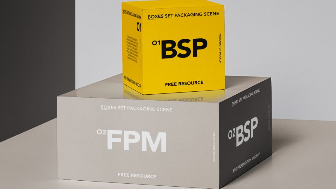 Free Free Vertical Box Grid Mockup - Free Package Mockups