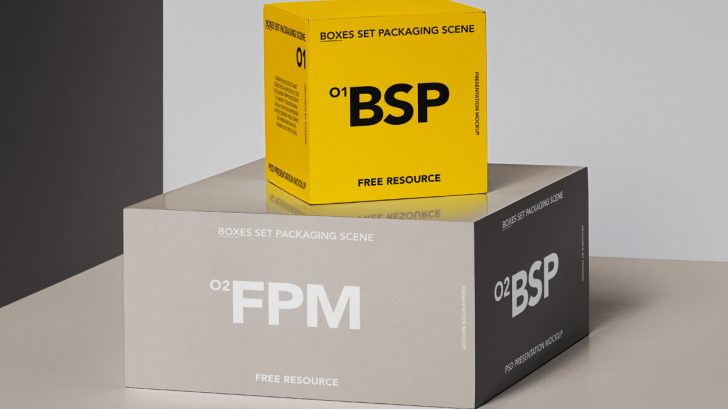 Free Grid Box Packaging Mockup Top View - Free Package Mockups