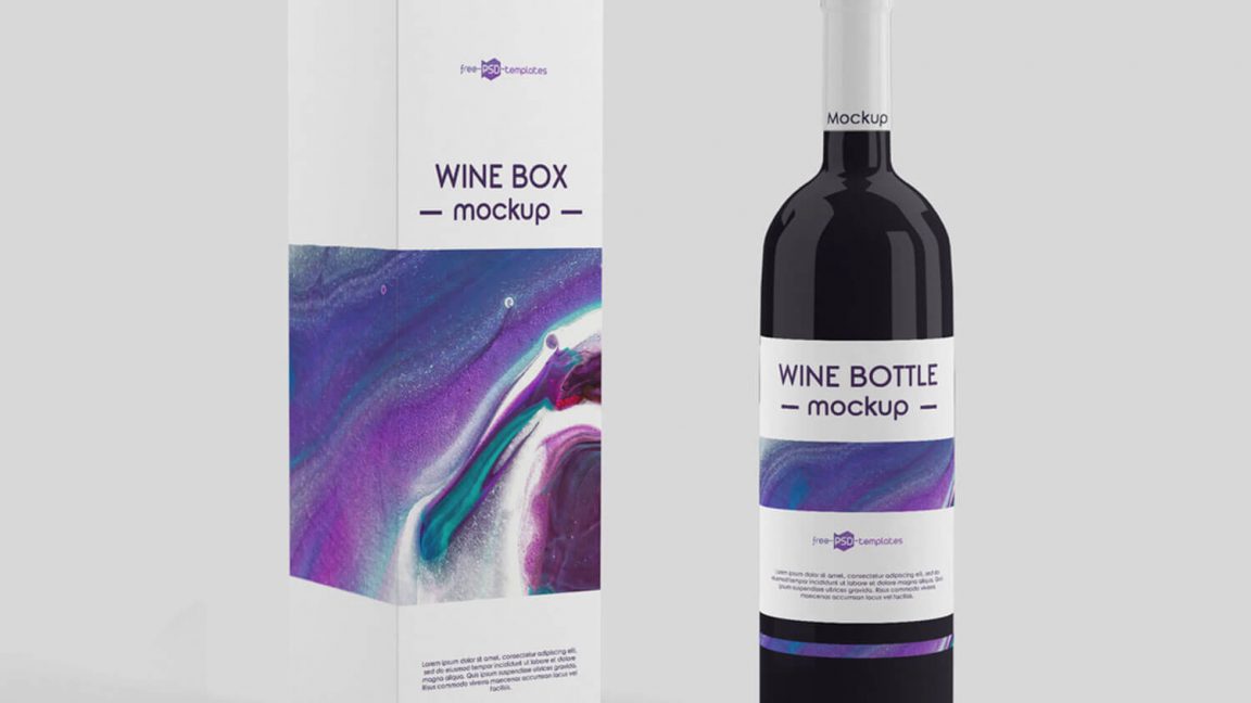 Free Wooden Wine Box Mockup set - Package Mockups