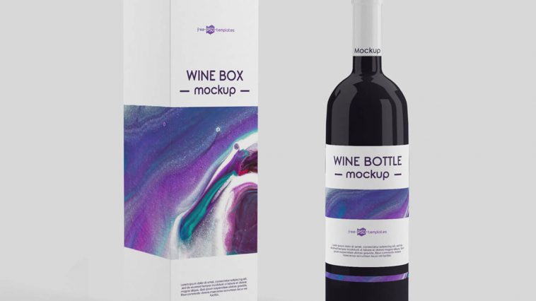 Free Wooden Wine Box Mockup set - Package Mockups