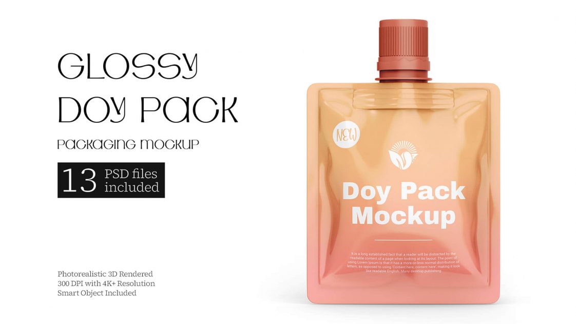 Free Doypack Stand-Up Pouch Mockup - Free Package Mockups