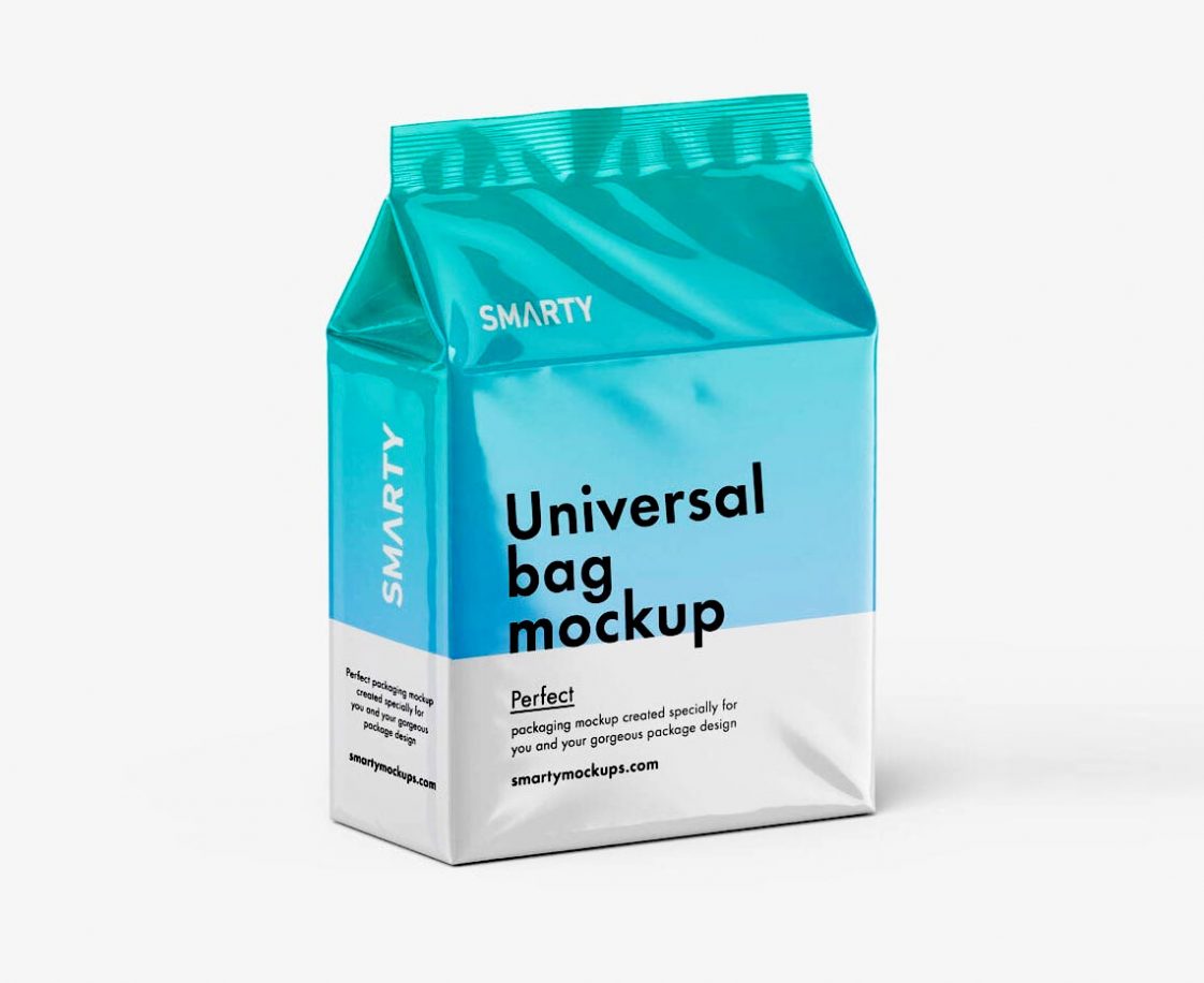 Free Glossy Universal Bag Mockup for Packaging - Free Package Mockup