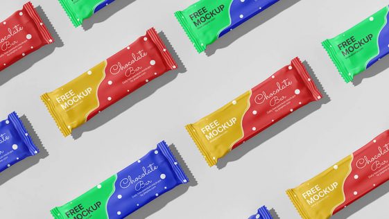 Free Protein Bar Wrapper Mockup set - Free Package Mockups