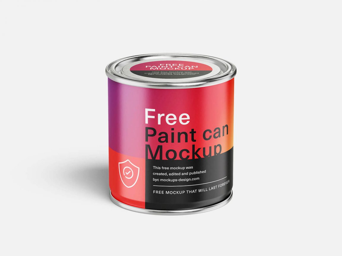 Free Paint Tin Can Packaging Mockups set for Branding - Package Mockup