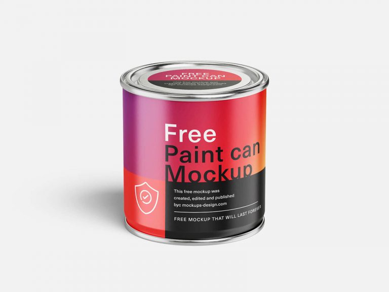 Free Paint Tin Can Packaging Mockups set for Branding - Package Mockup
