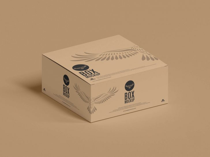 Free Paper Cake Packaging Box Mockup - Free Package Mockup