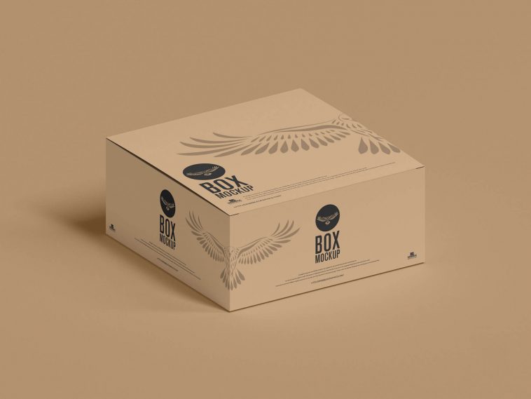 Free Paper Cake Packaging Box Mockup - Free Package Mockup