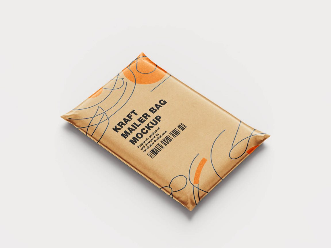 4 Kraft Paper Mailing Bag Mockups set - Free Free Packaging Mockup PSD