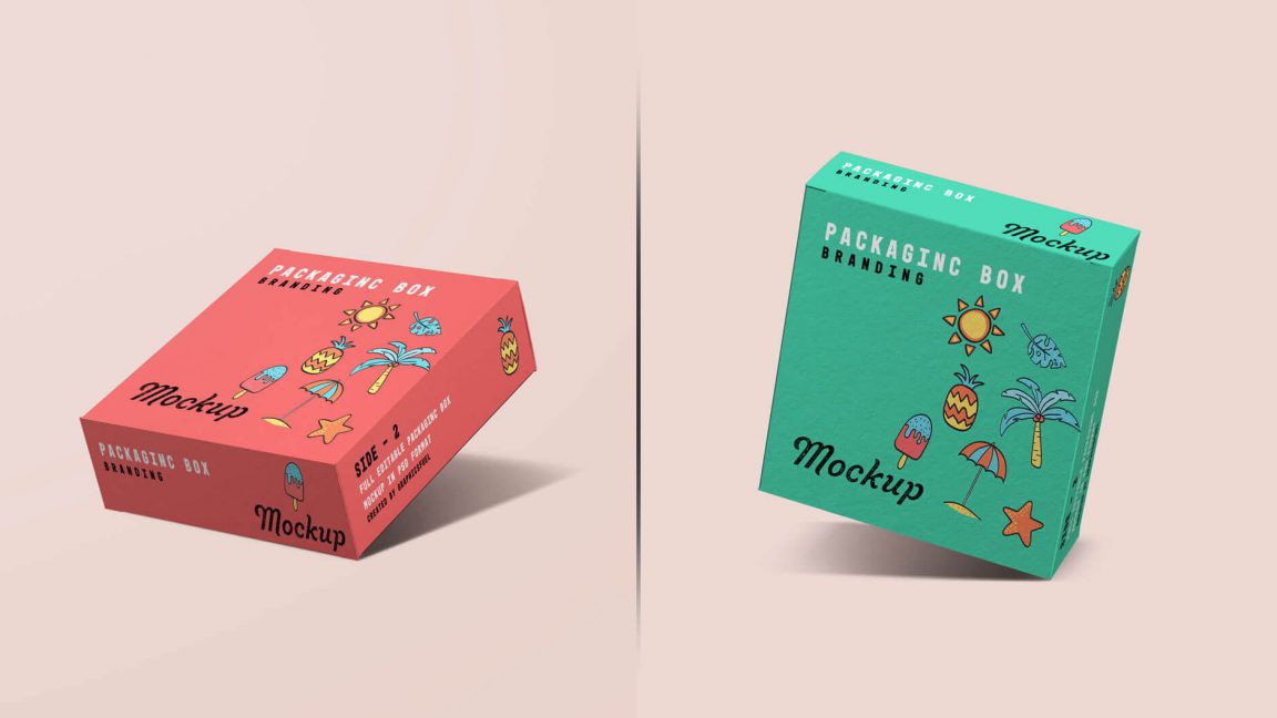 Free Cake Packaging Box Mockup - Free Package Mockups