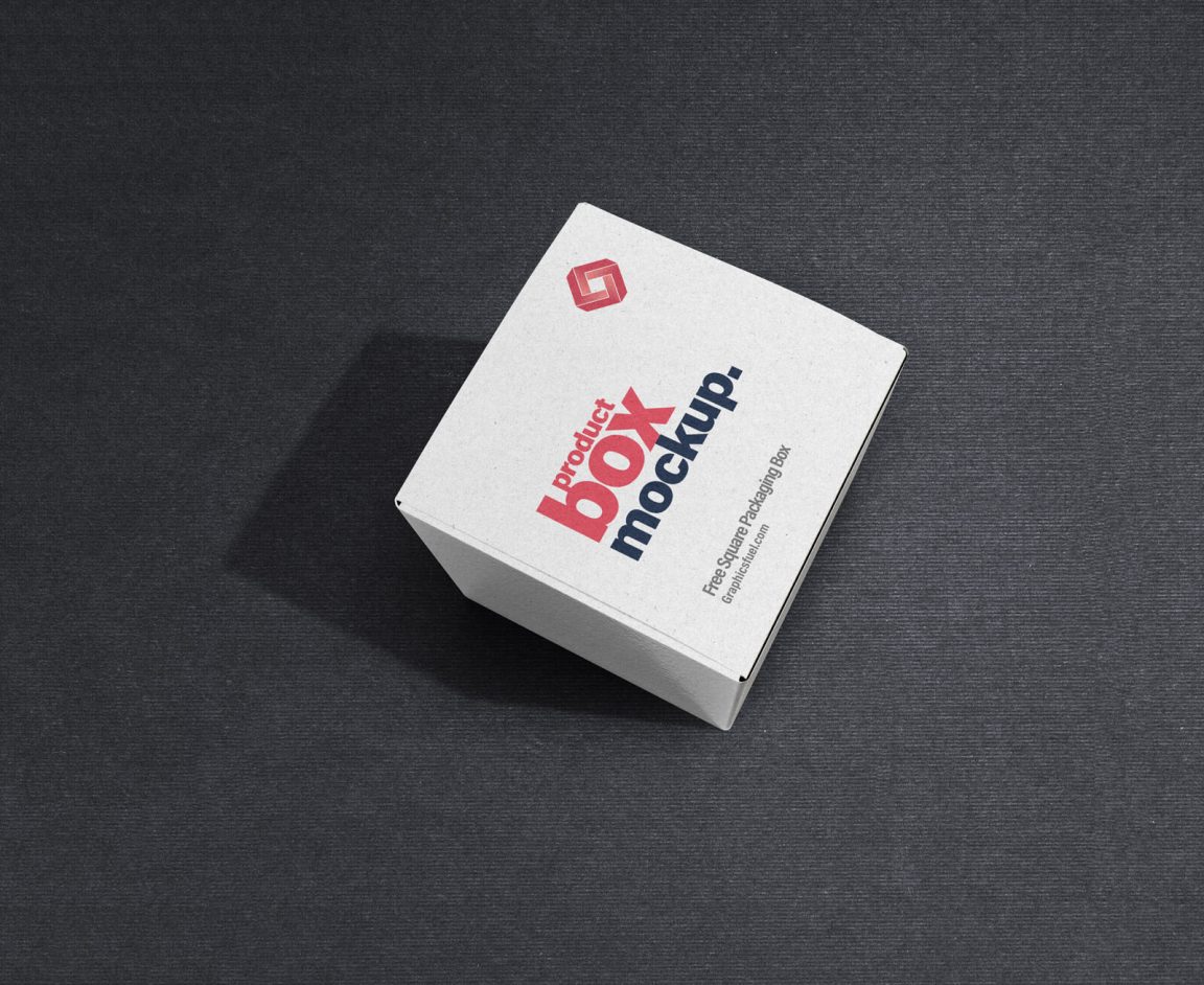 Square Product Packaging Box Mockup Top view - Free Package Mockup