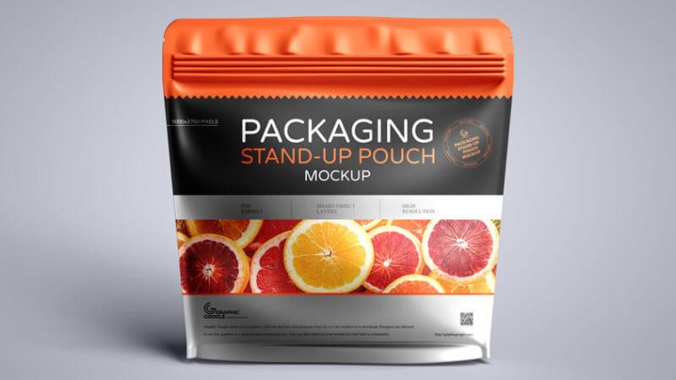 Free Window Pouch Almond Packaging Mockup - Free Package Mockups