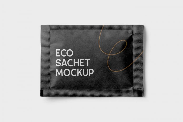 Top View of a Square Eco Sachet Mockup - Free Package Mockup