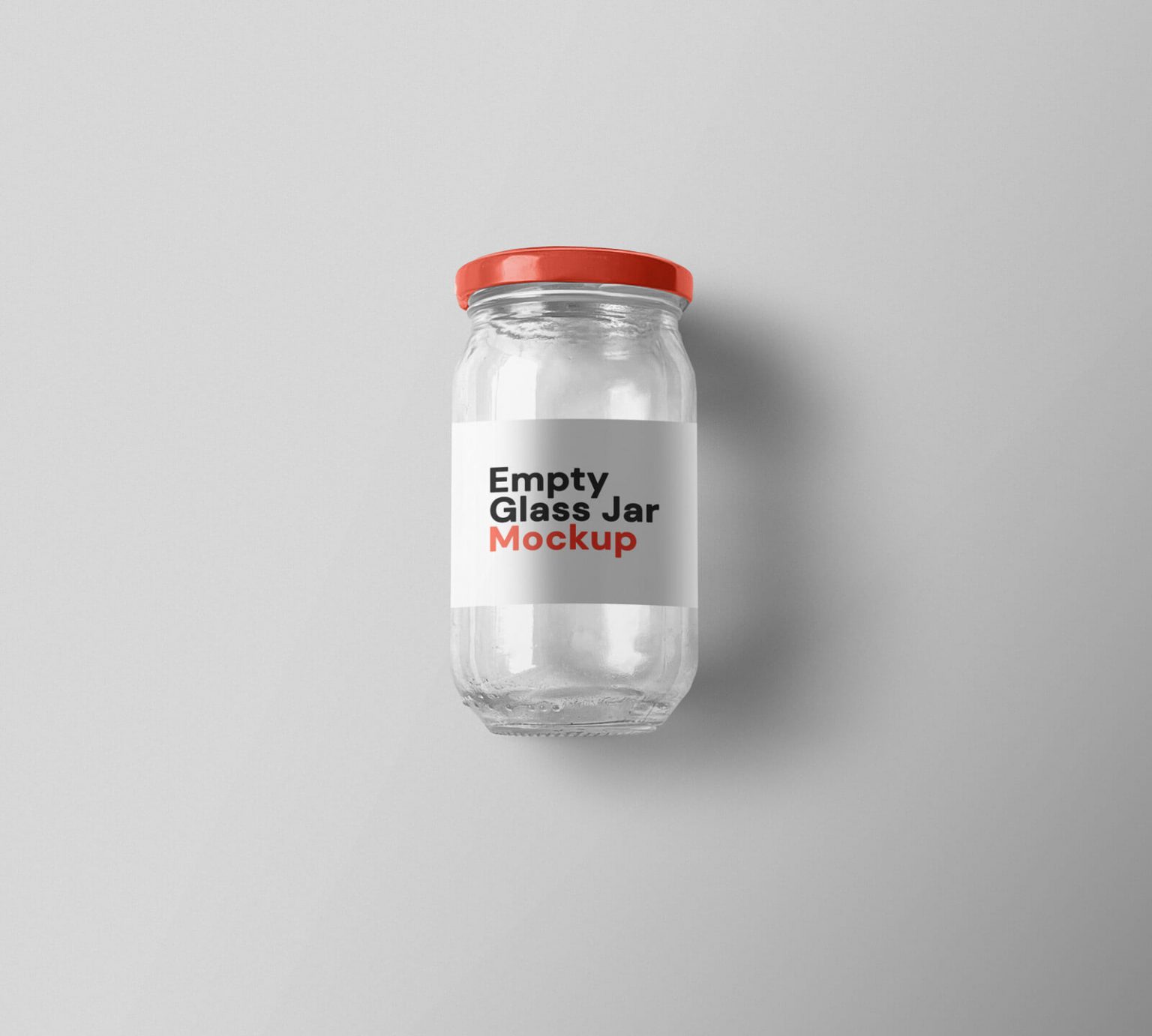 Free Empty Glass Jar Label Sticker Mockup - Packaging Mockup