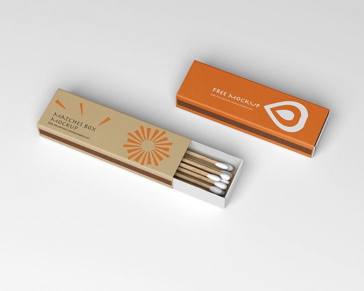 Free Long Stick Match Box Mockups - Free Packaging Mockup