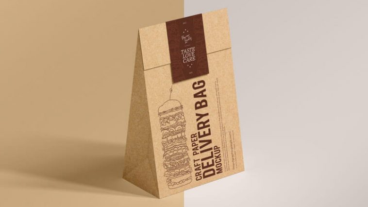 Kraft Paper Take Away Food Package Mockup - Free Package Mockups