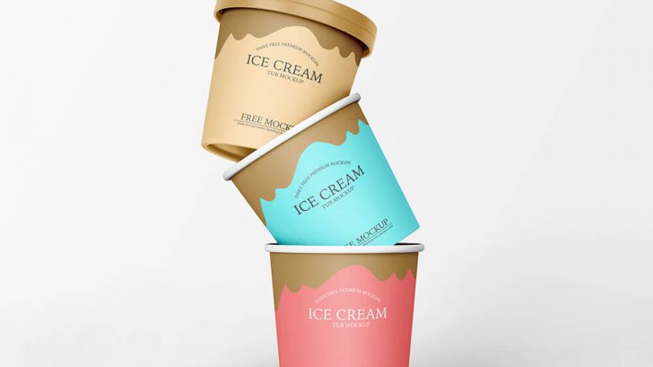 Free Ice Cream Tub Mockup - Free Package Mockups