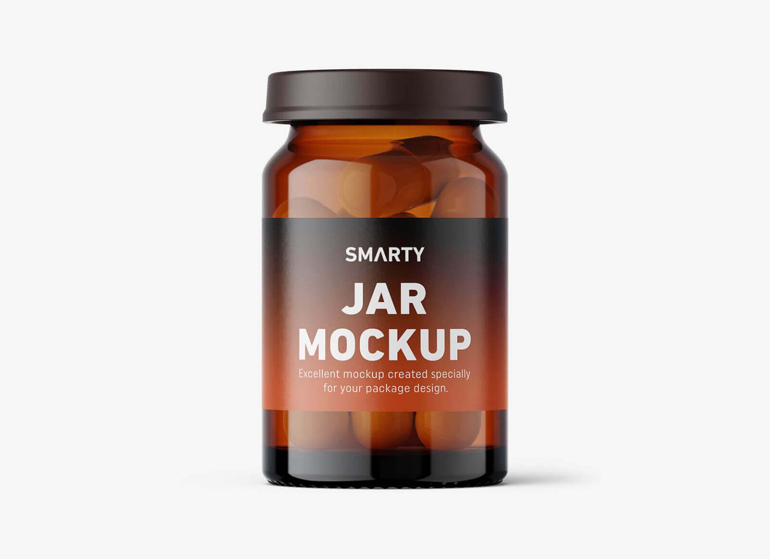 Free Amber Capsules Jar Bottle Mockup - Package Mockup