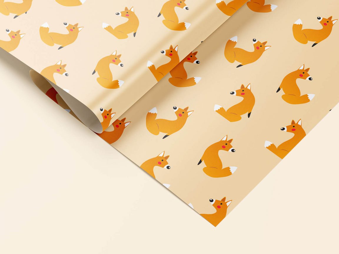 Gift Wrapping Paper Mockup 5 set - PacageMockup