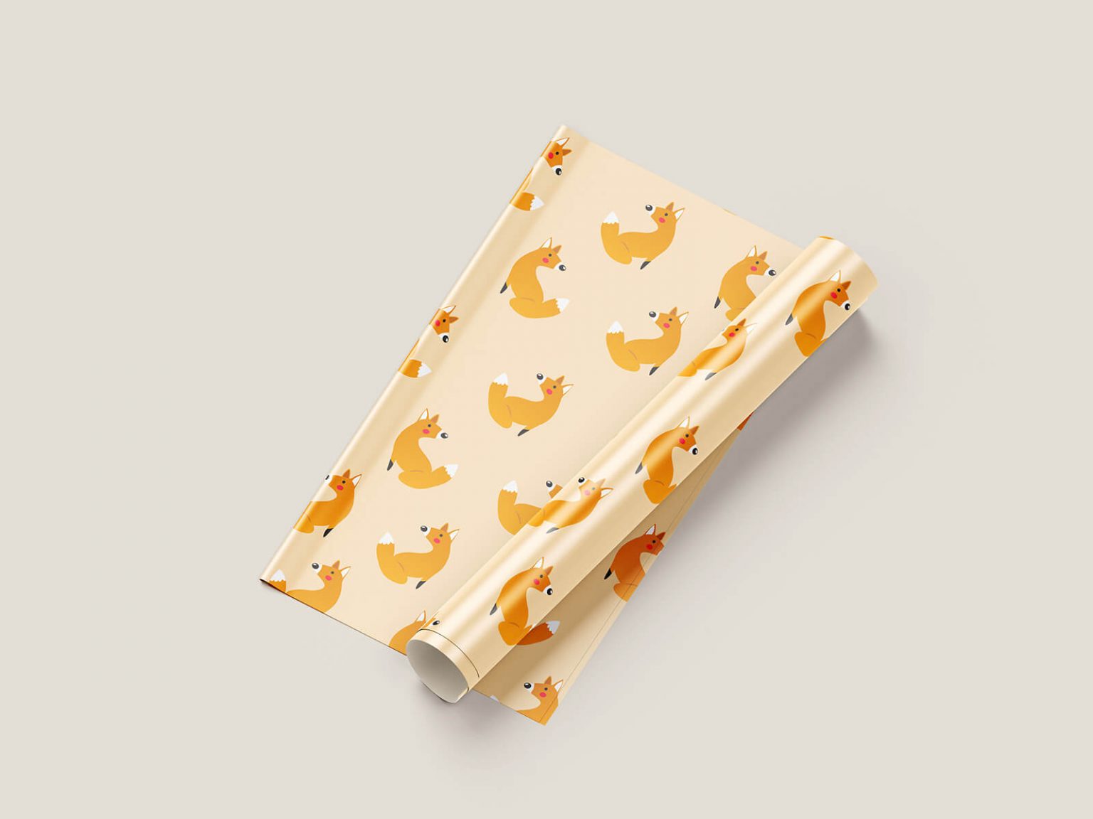 Gift Wrapping Paper Mockup 5 set - Free Package Mockups